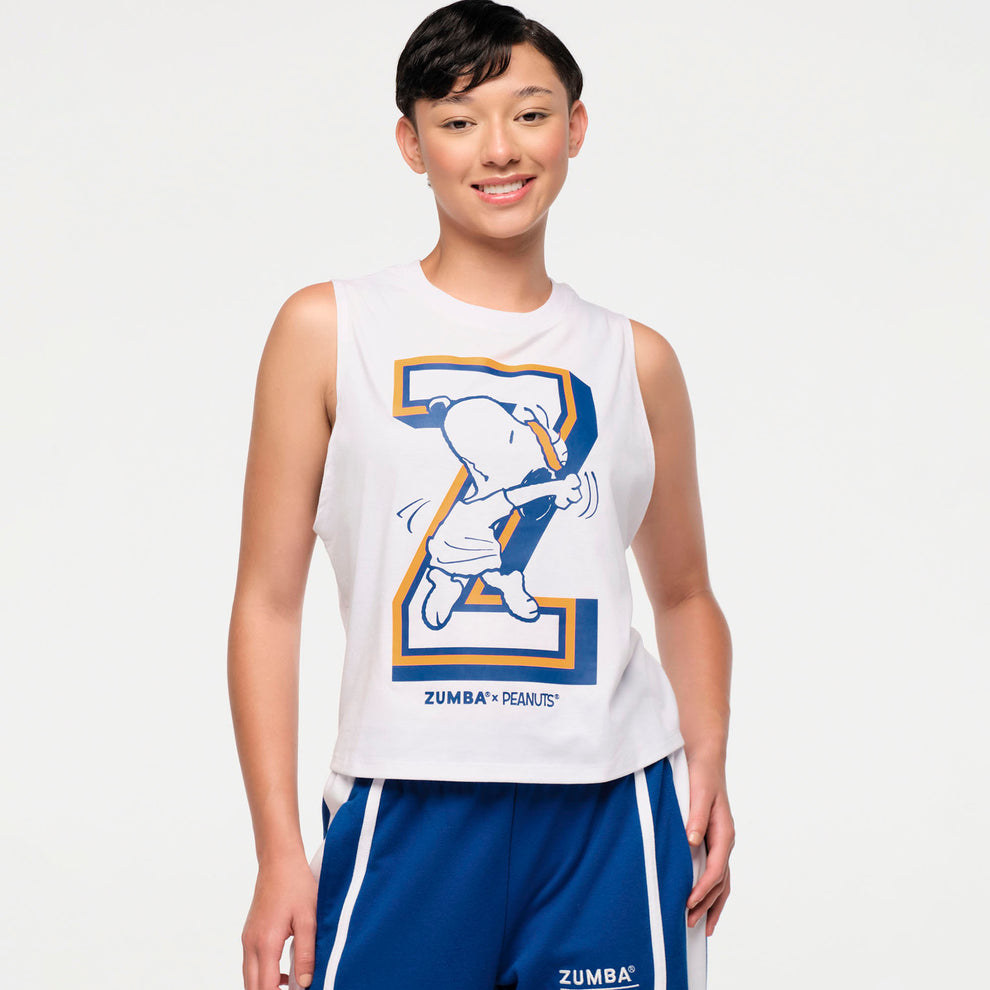 Zumba X Peanuts Loose Muscle Tank - Wear it Out White – Zumba Wear Singapore